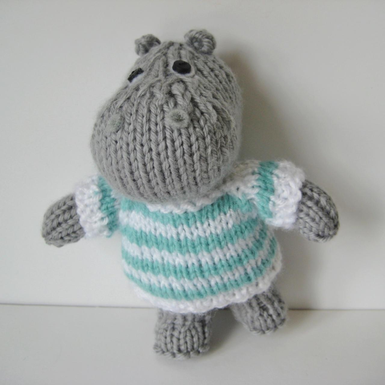 Pierre The Hippo Toy Knitting Pattern on Luulla