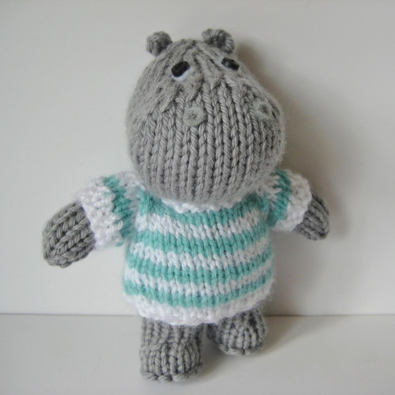 Pierre The Hippo Toy Knitting Pattern on Luulla