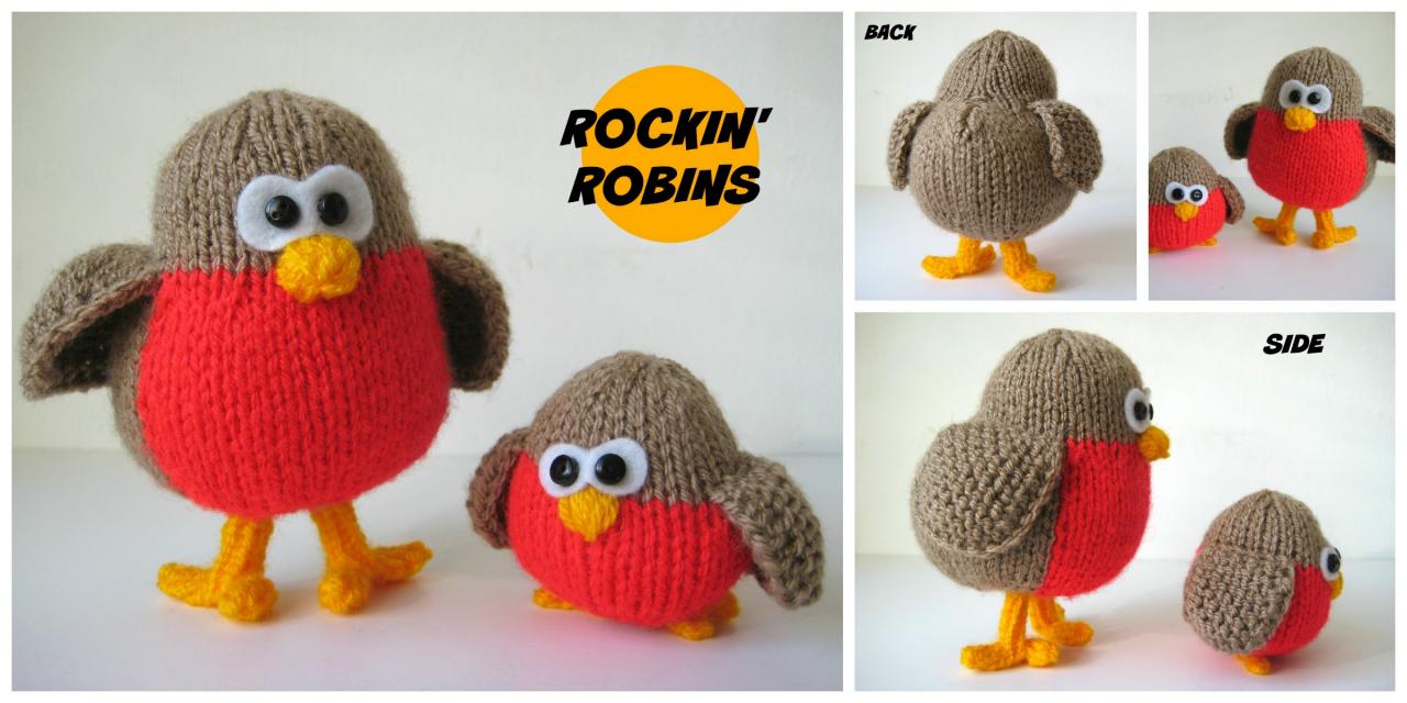 Rockin' Robins Toy Knitting Patterns on Luulla