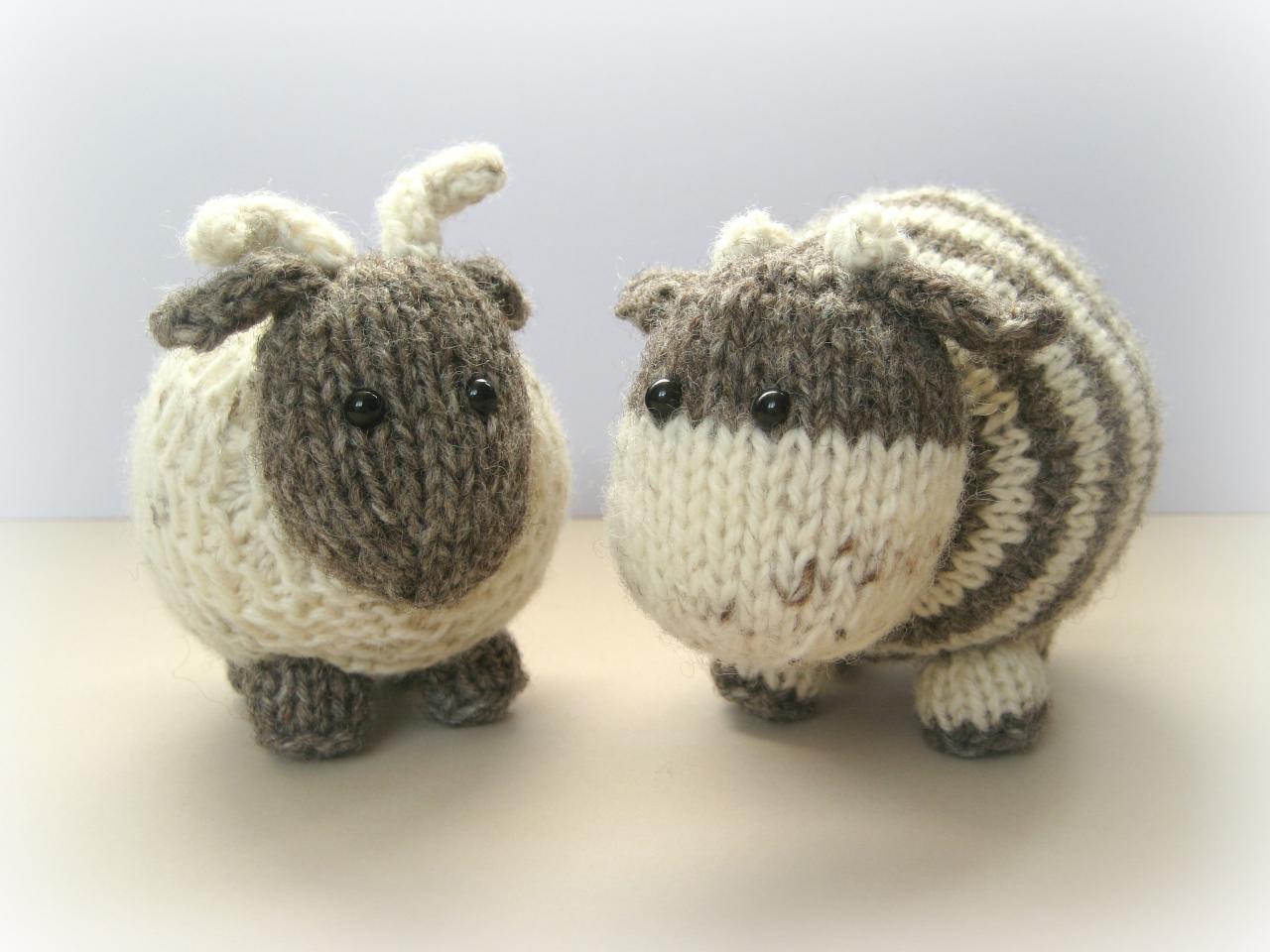 Bramble Goat And Chestnut Cow Toy Knitting Patterns on Luulla